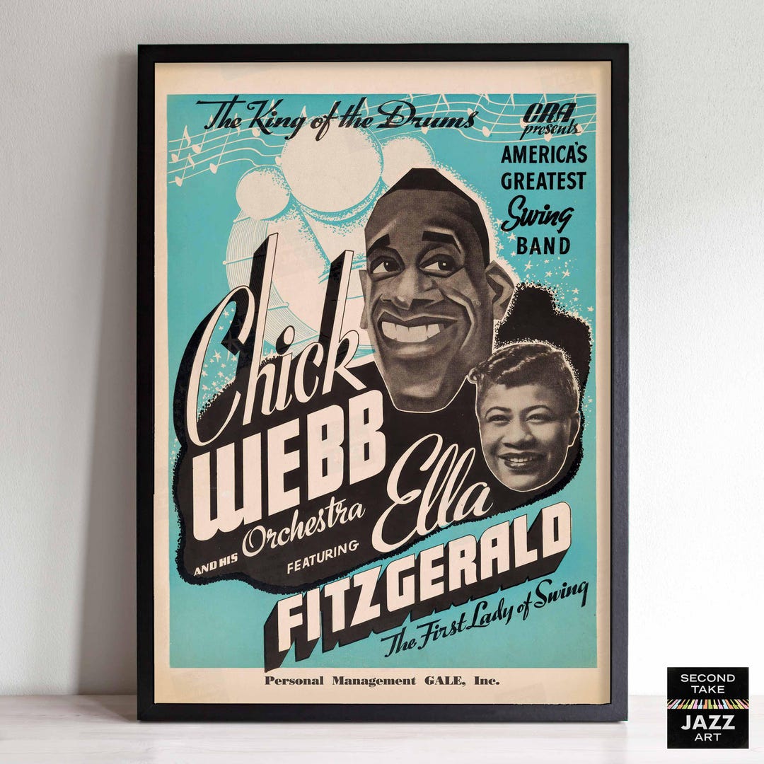 Chick Webb - Ella Fitzgerald - Jazz Poster - 1937 - Etsy
