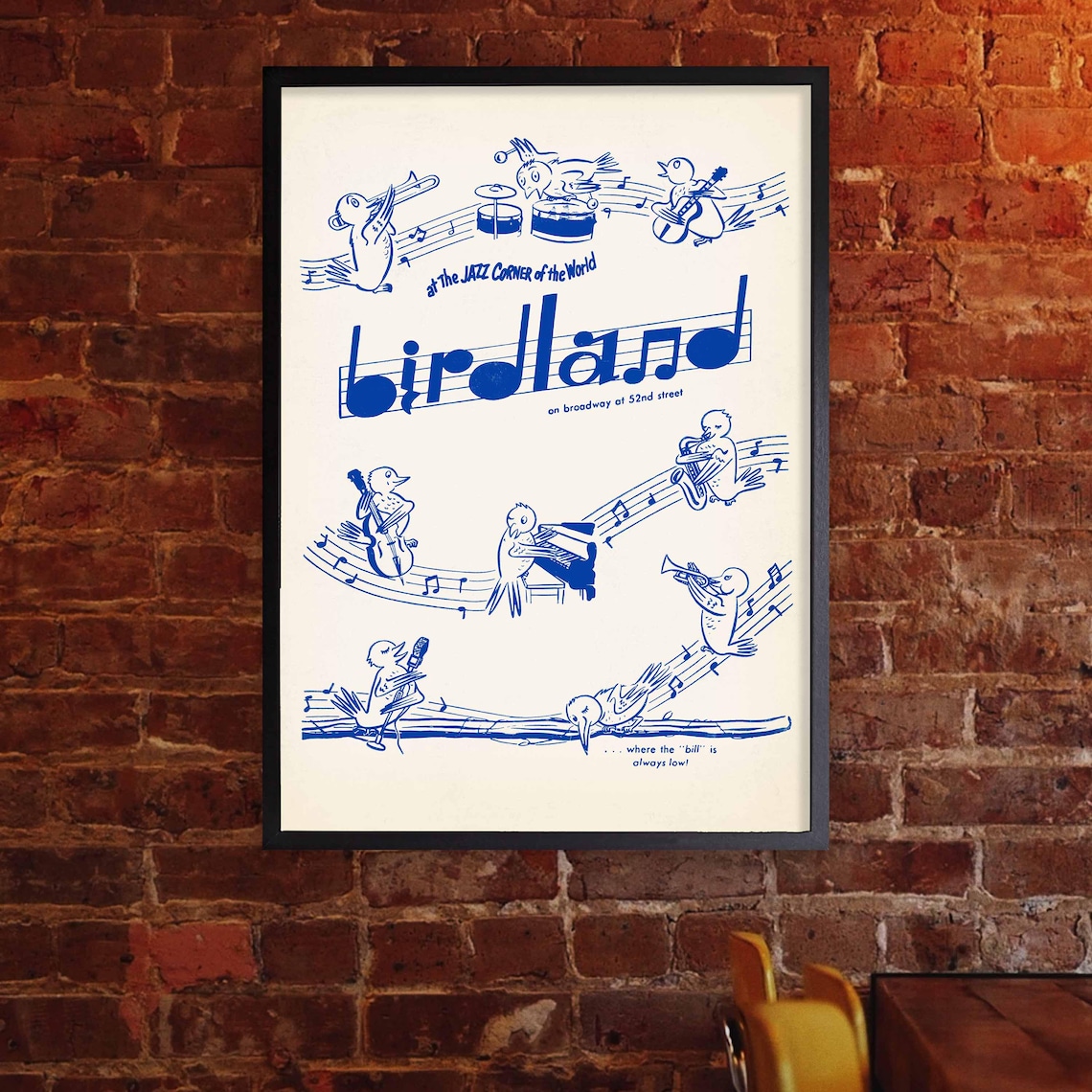 Birdland Jazz Poster - 52nd St - New York - 1950s (blue Variant) - Etsy