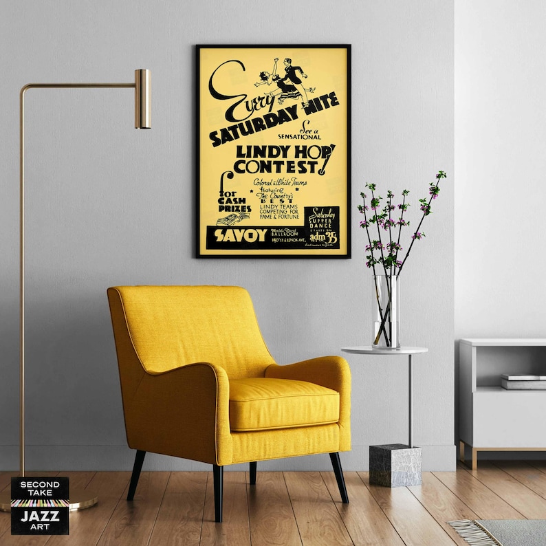 Savoy Jazz Poster - Lindy Hop Contest - Harlem - New York - 1930s-40s ...