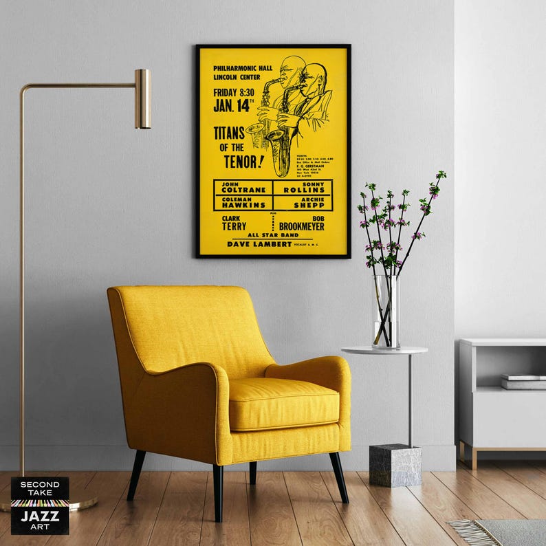 John Coltrane - Sonny Rollins Jazz Poster - Titans of the Tenor! A ...