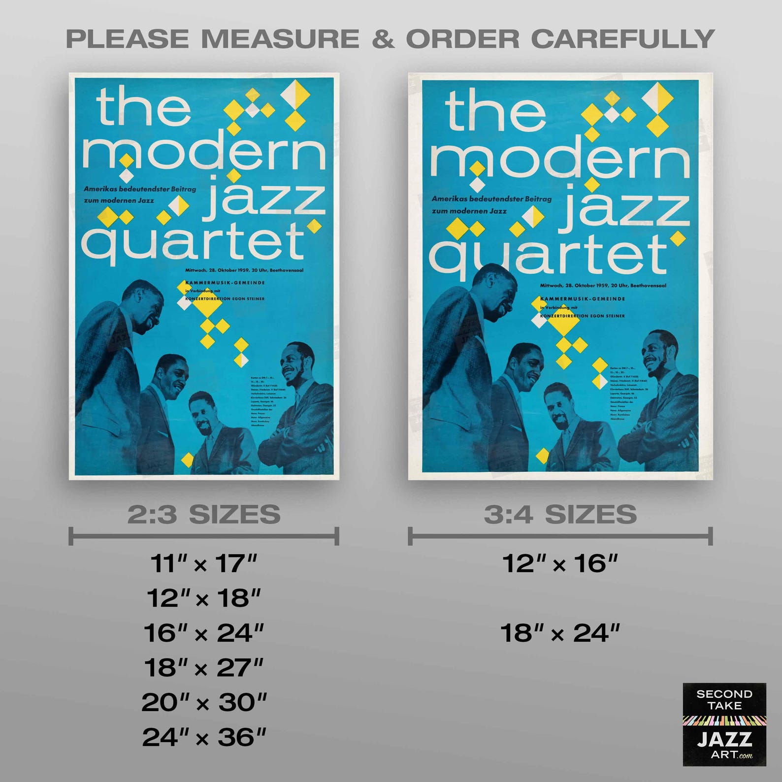 Modern Jazz Quartet Jazz Poster - Hanover, Germany - 1959 - Etsy