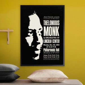 Thelonious Monk Jazz Poster - Big Band and Quartet - Lincoln Center ...
