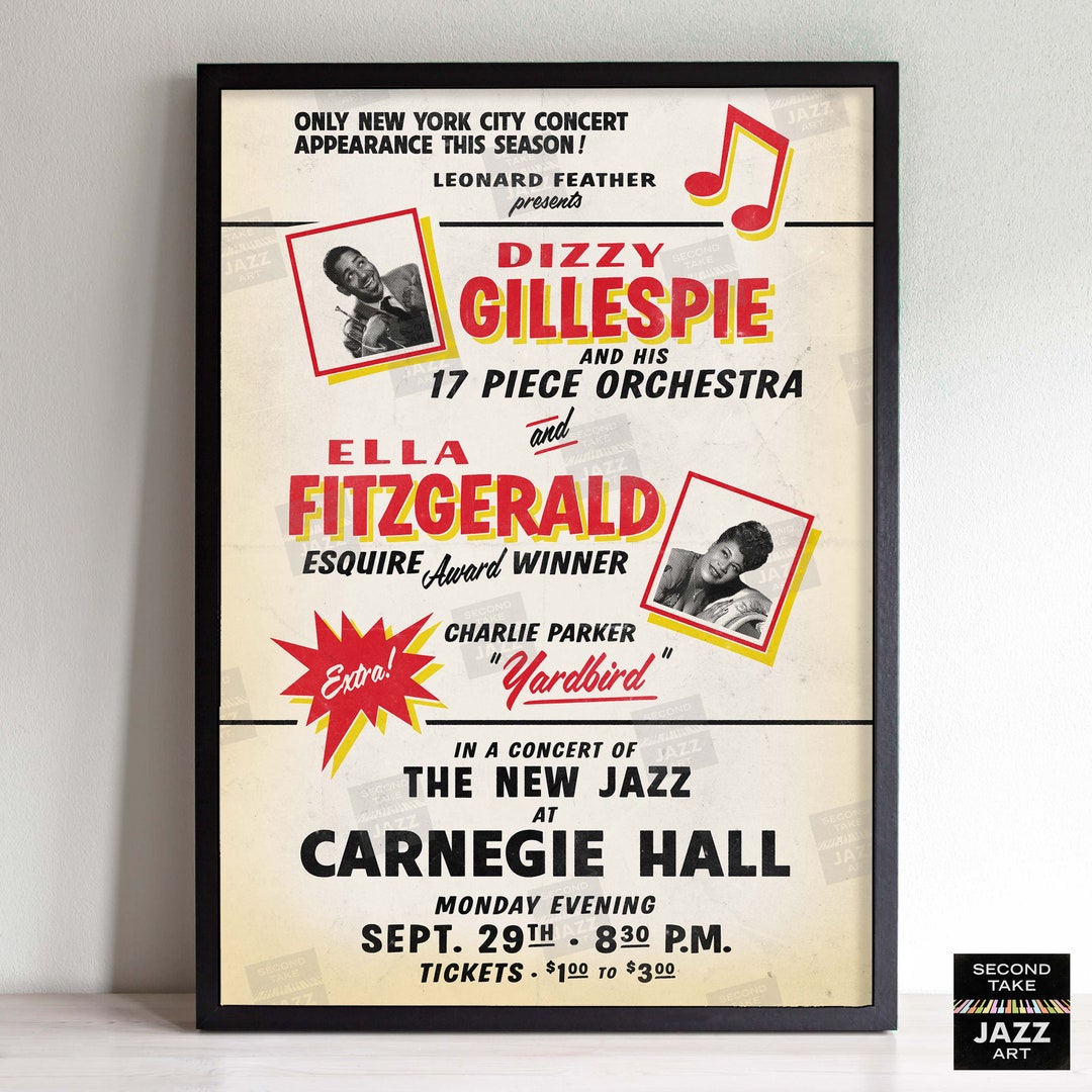 Dizzy Gillespie - Charlie Parker - Ella Fitzgerald Jazz Poster ...