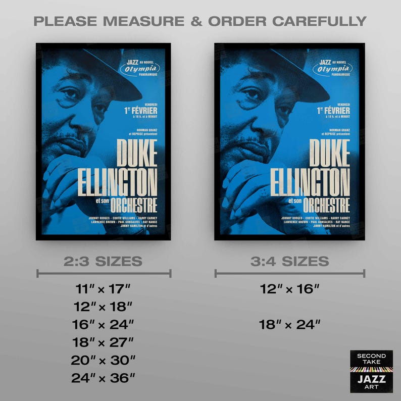 Duke Ellington Jazz Poster - Great Paris Concert - Olympia - Paris ...