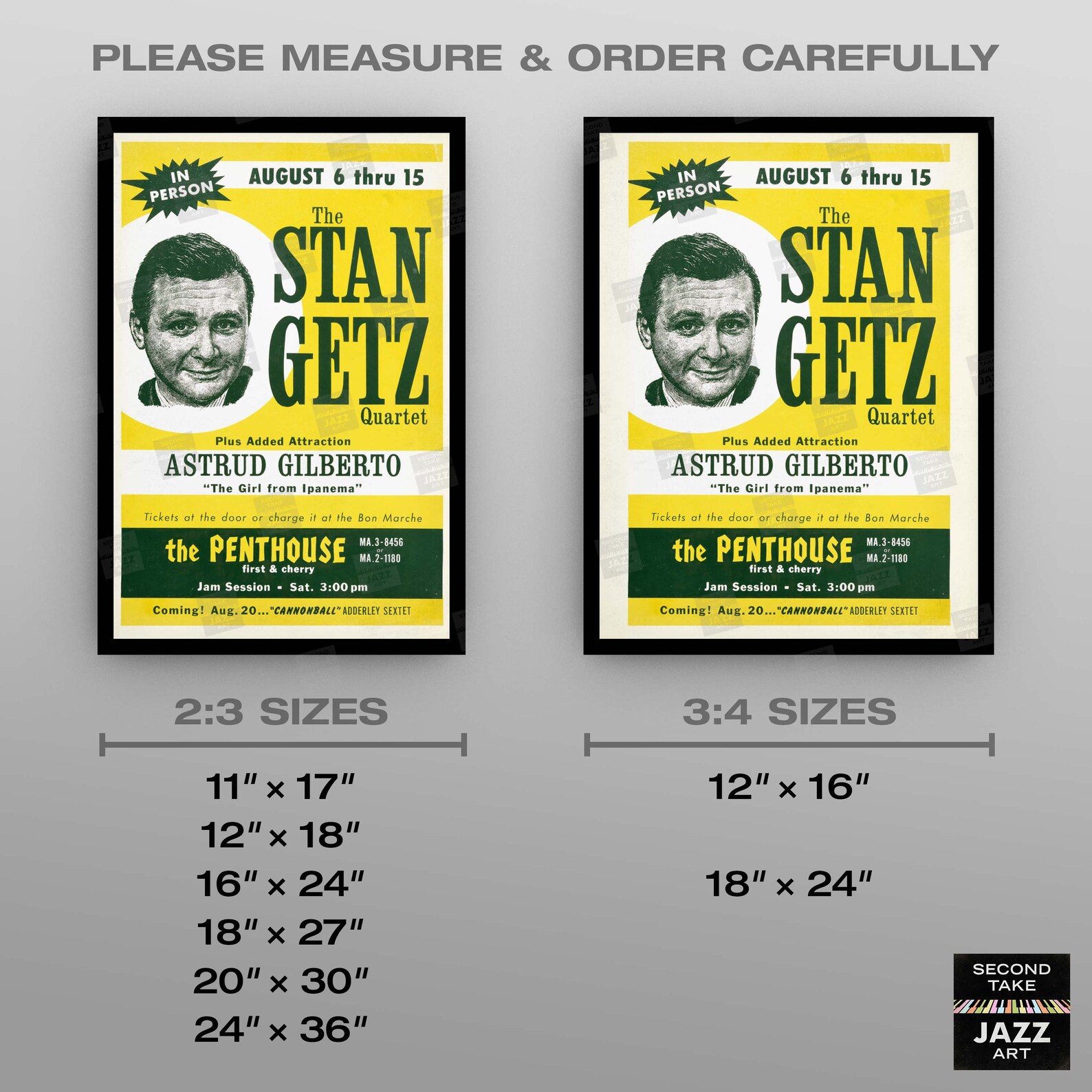 Stan Getz Astrud Gilberto Jazz Poster Girl From Ipanema Penthouse ...