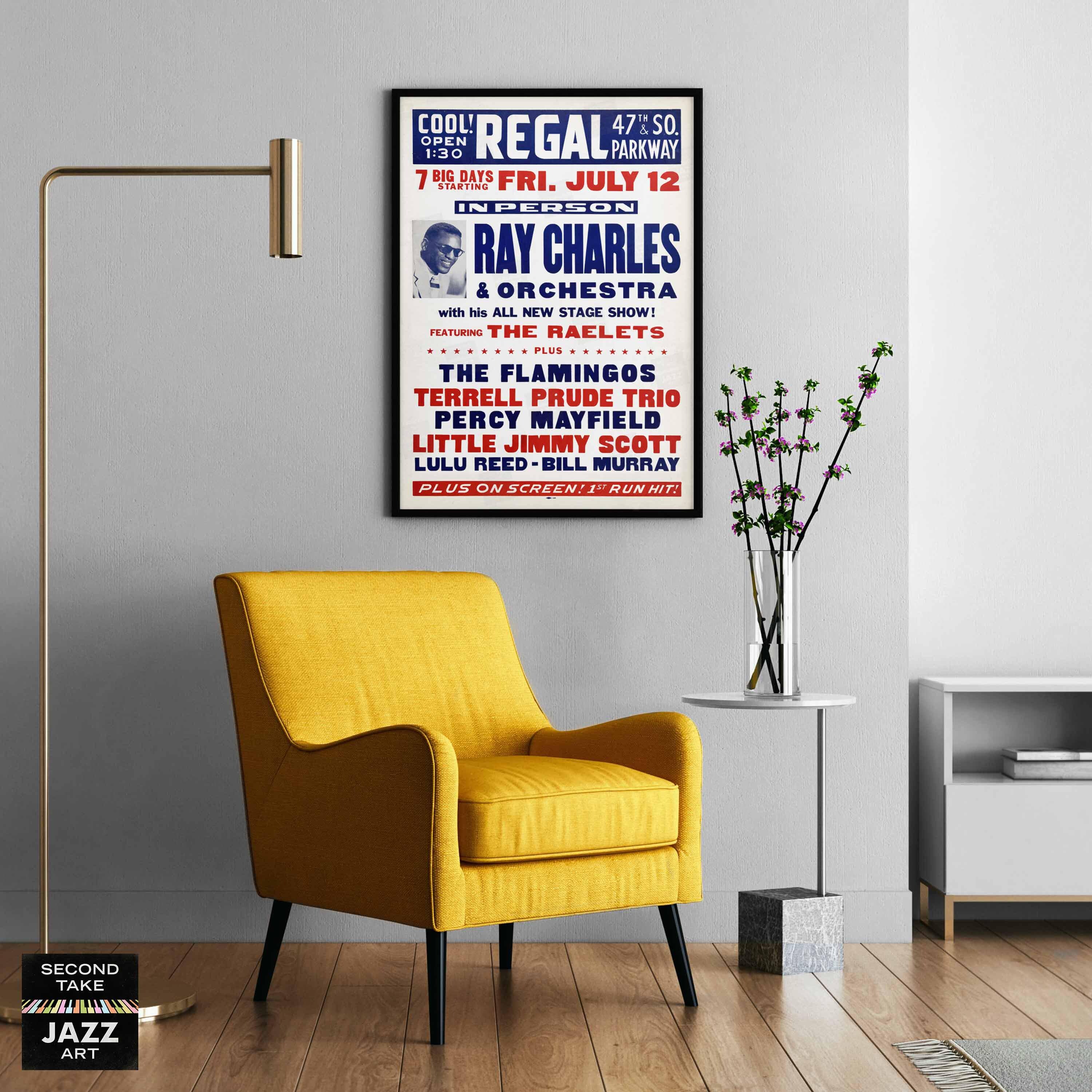 Ray Charles - Little Jimmy Scott Jazz Poster - Regal - Chicago - 1963 ...