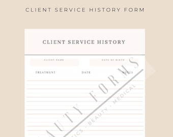 Client History Form - Etsy