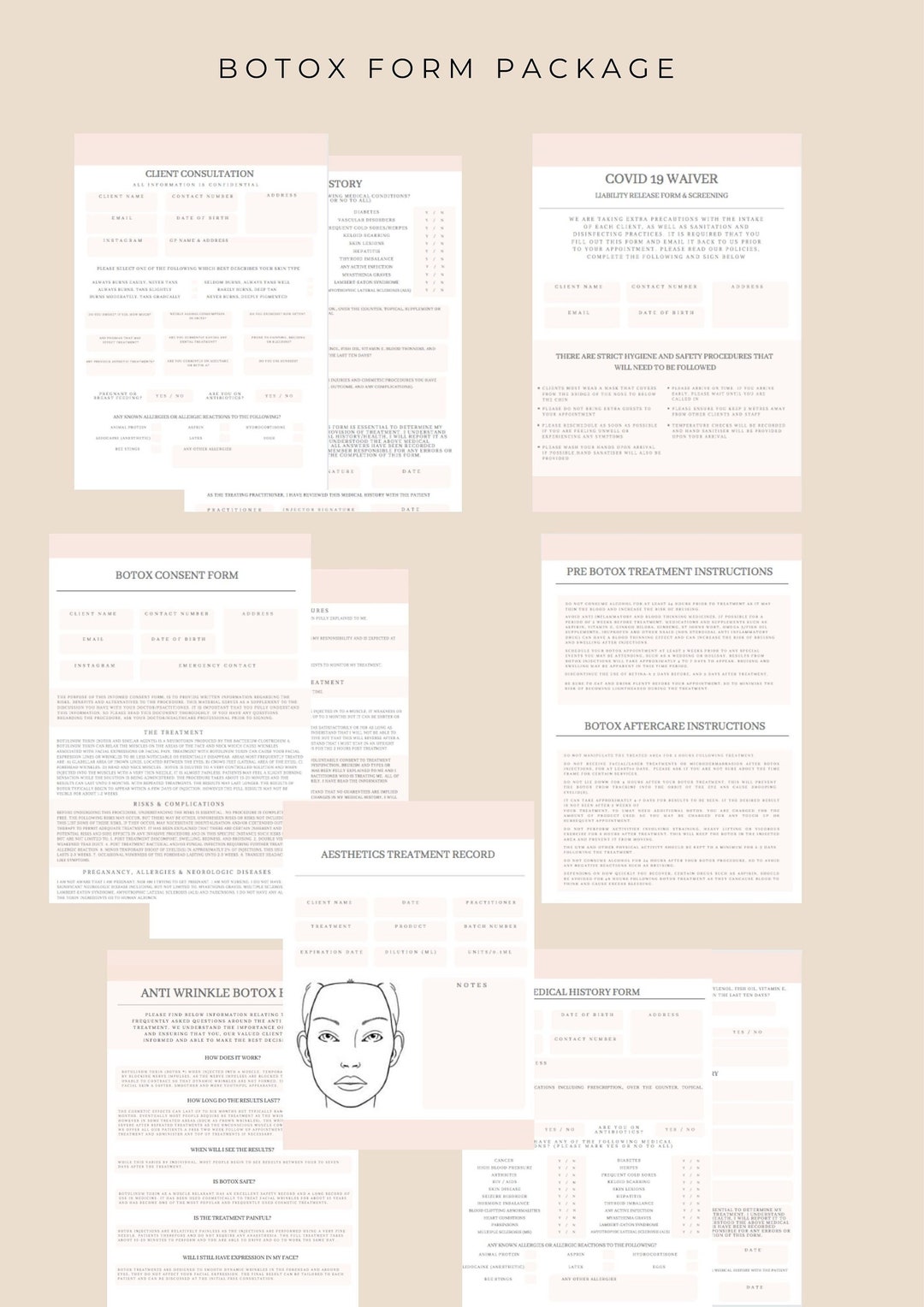 Botox Value Form Package Download & Print Client - Etsy UK