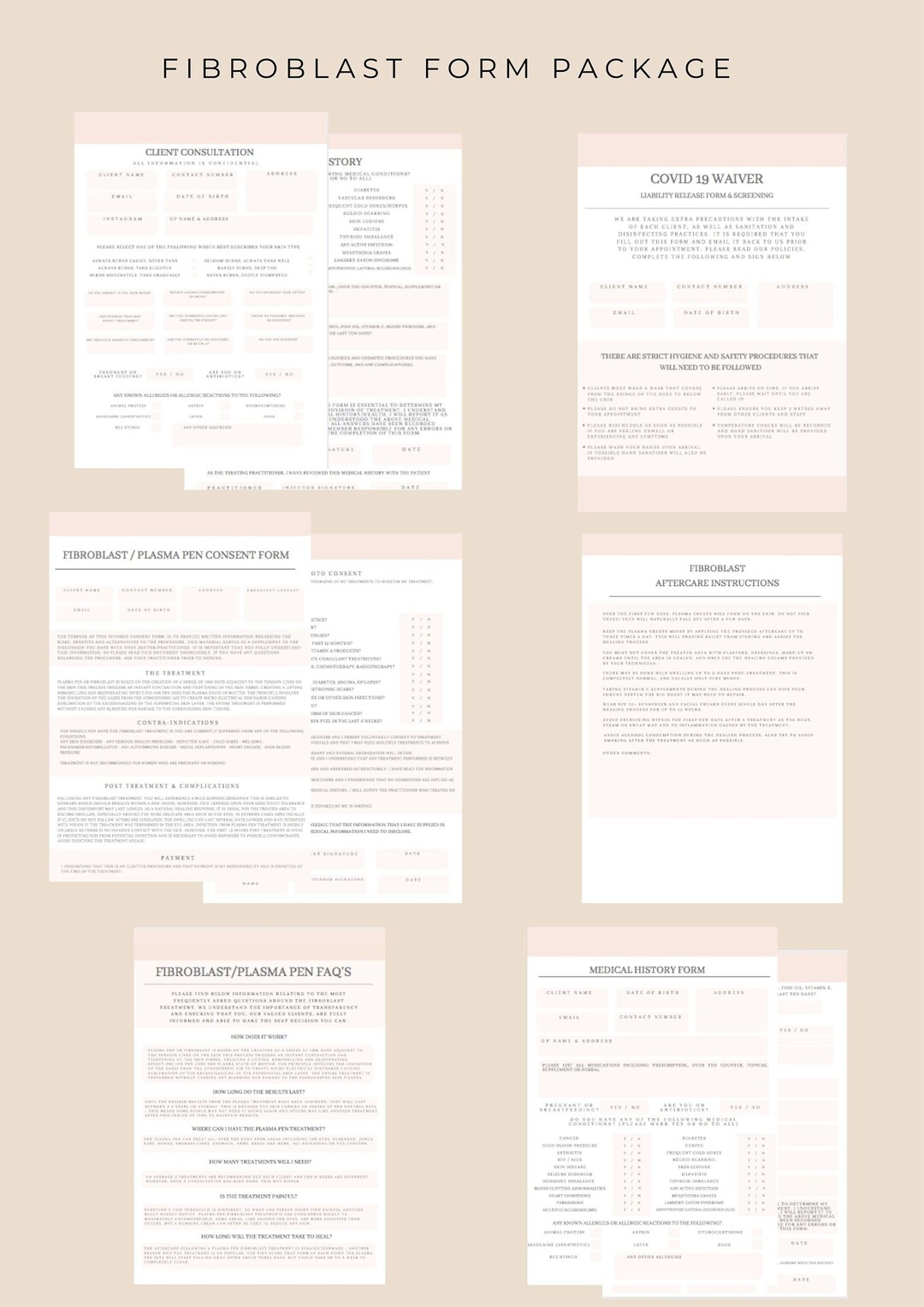 Fibroblast / Plasma Pen Value Form Package Download & Print Client ...