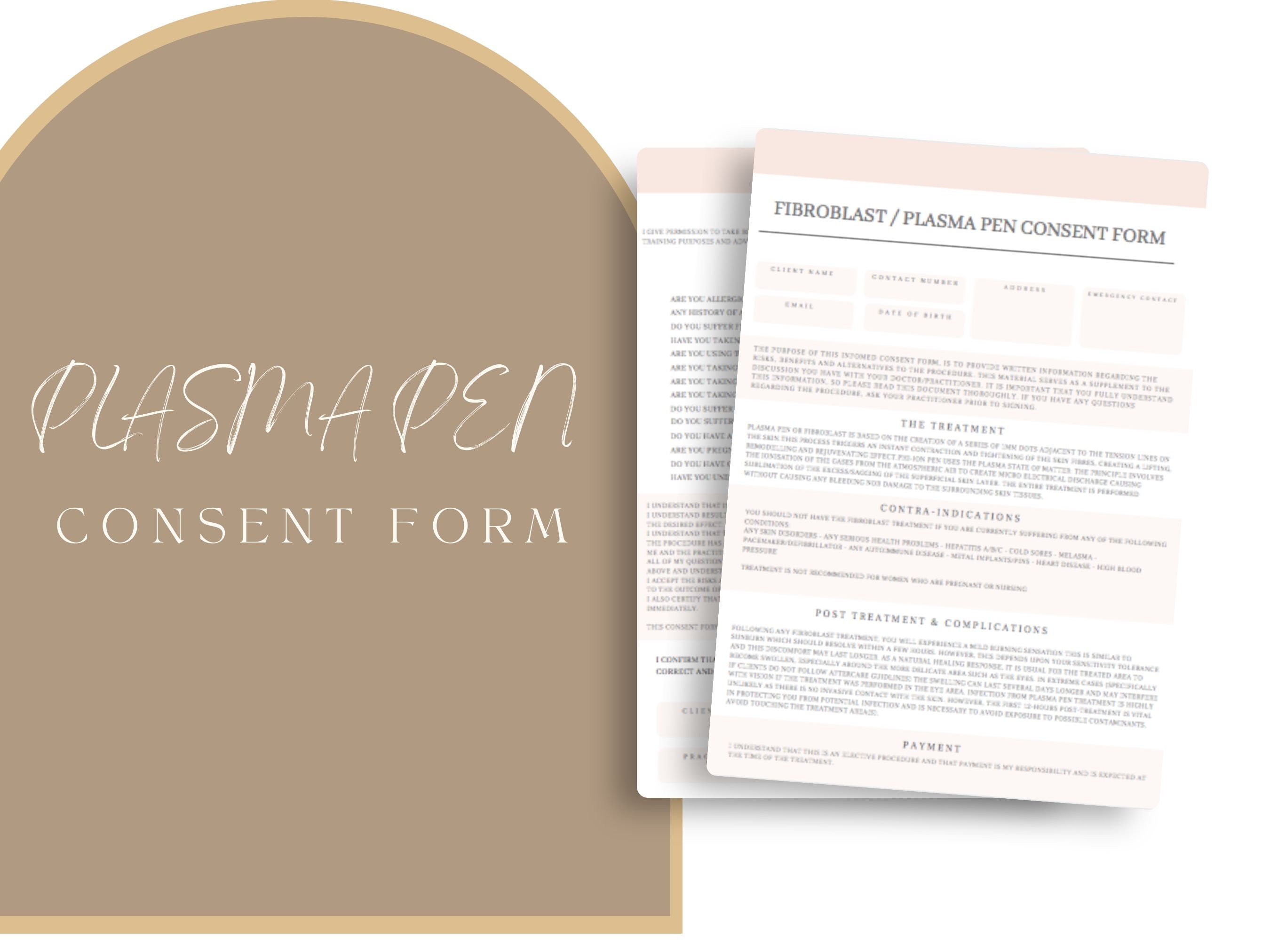 Plasma Pen Consent Form - Download & Print - Client Consultation ...