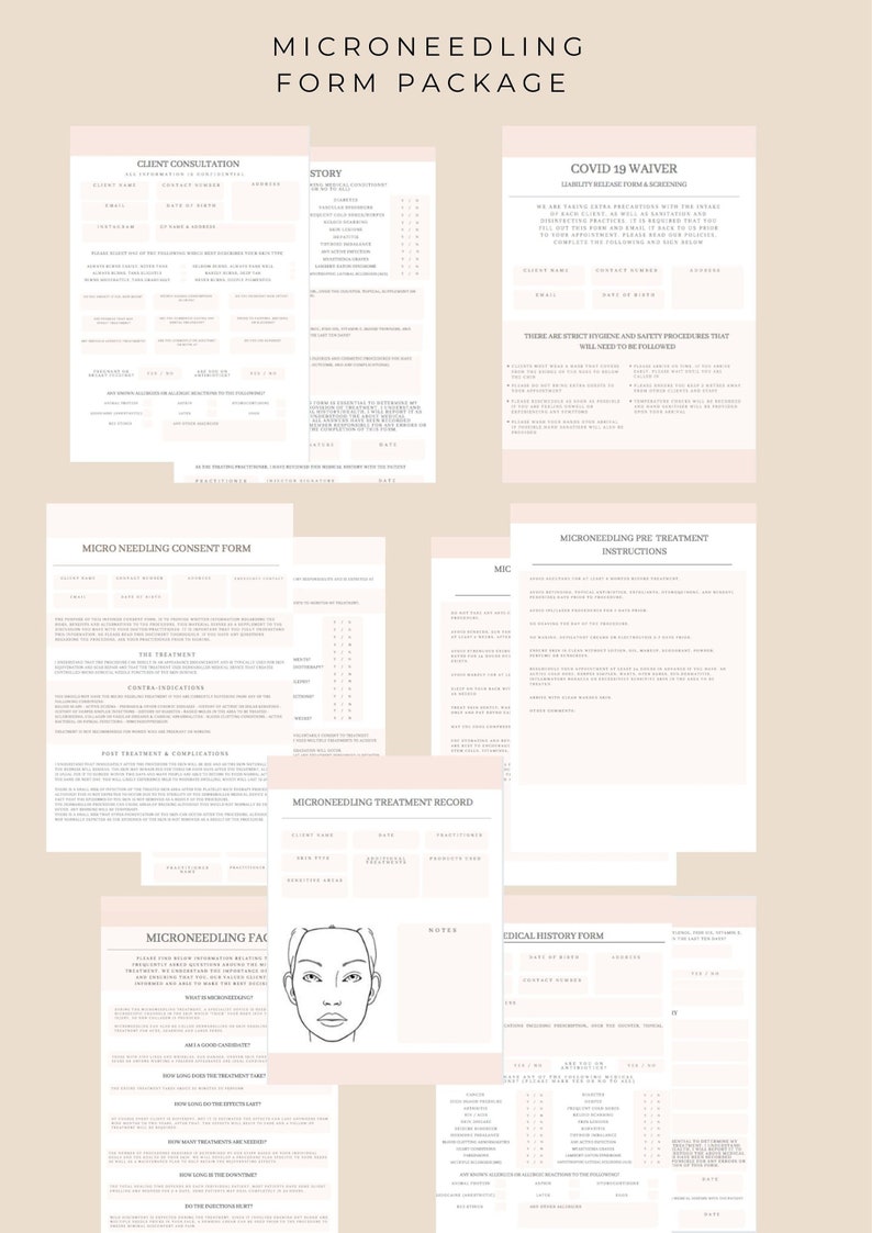 Micro Needling Value Form Package Download & Print Client - Etsy