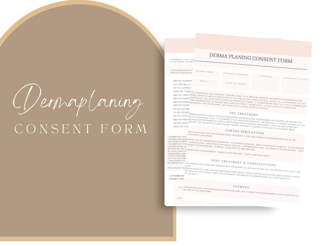 Derma Planing Consent Form - Download & Print - Client Consultation ...