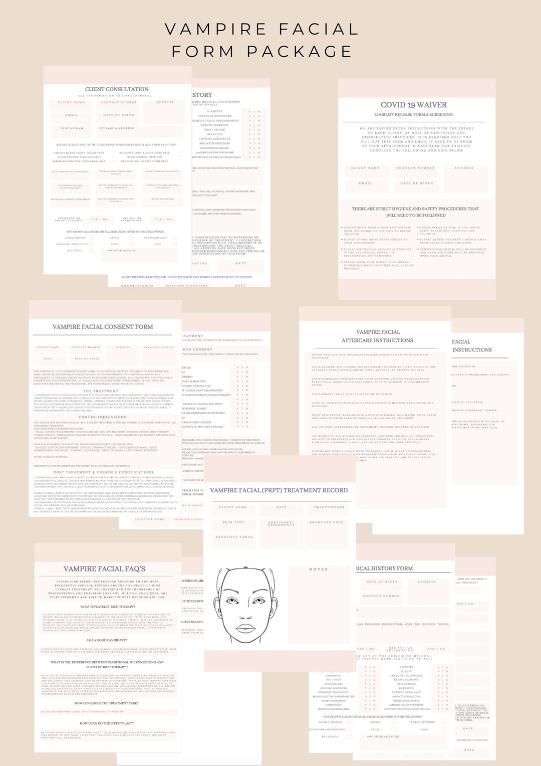 Vampire Facial Value Form Package - Download & Print - Client ...