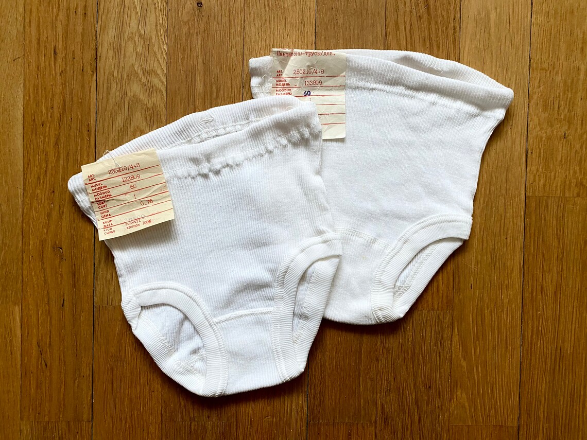 Nos Soviet Set Of 2 Girls Russian Cotton Underwear Etsy