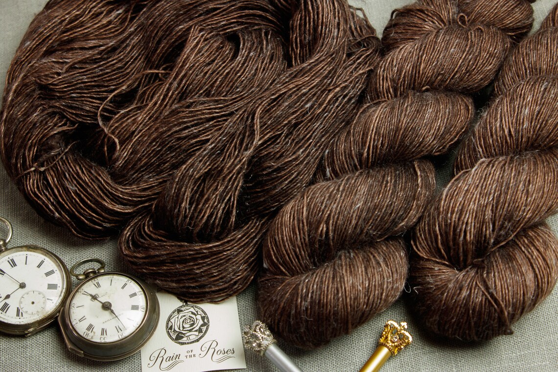 Walnut Merino Linen Singles Fingering Weight Yarn | Etsy