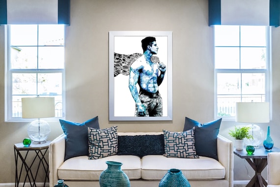 Man Portrait Male Art Print Modern Art Male Poster Queer - Etsy
