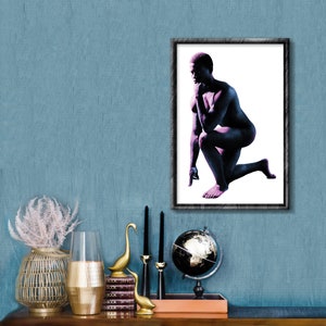 African American Art Set Of 2 Male Nude Art Black Men Art Large