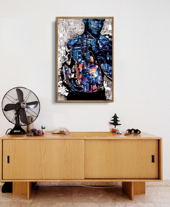 Portrait Art Male Art Print Male Form Art City Night | Etsy