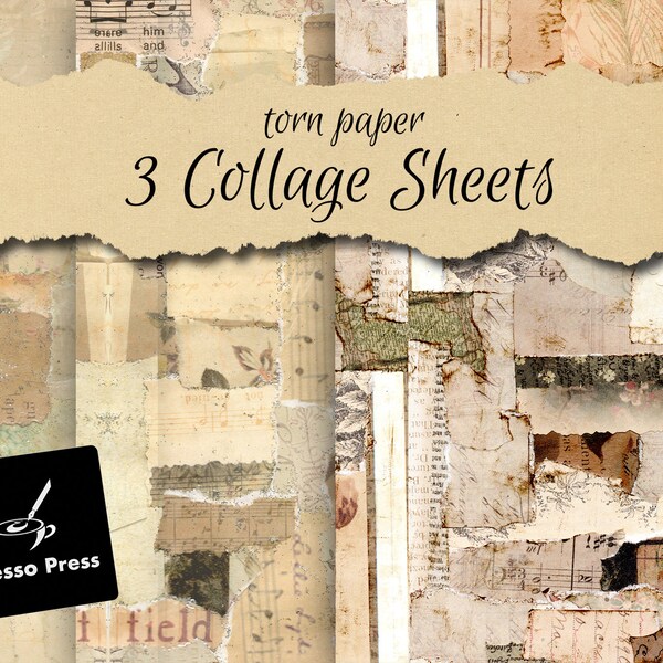 Torn Paper Collage - Etsy