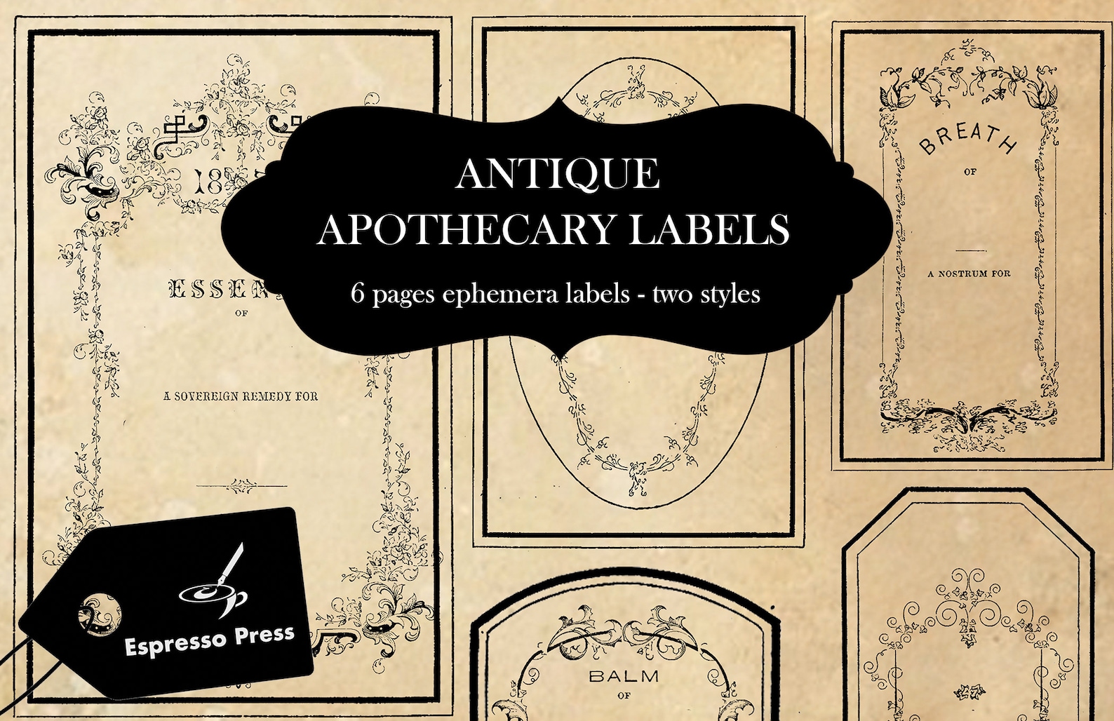 Antique Apothecary Labels Digital Download Printables | Etsy Canada