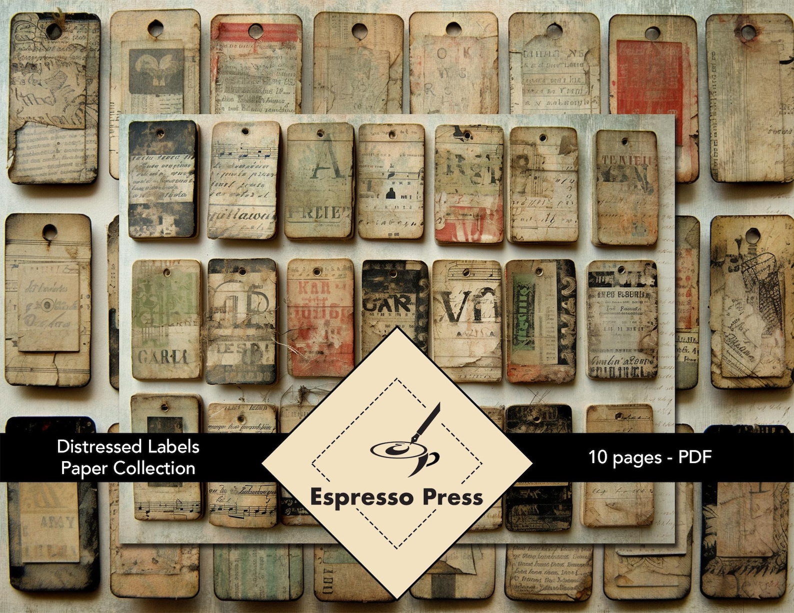 Distressed Labels Paper Collection - PDF Only, Papers, Torn, Distressed ...