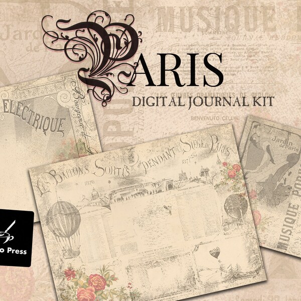 Digital Paper Paris - Etsy