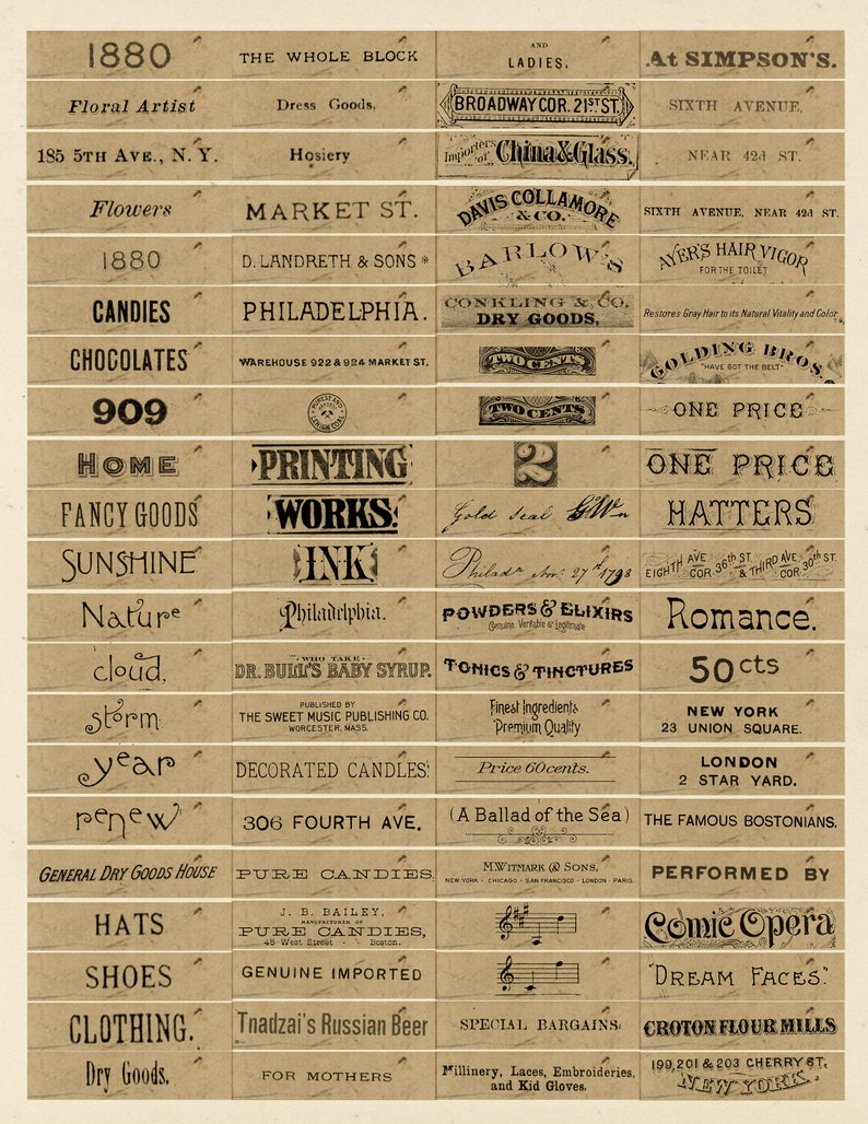 336 Random Labels Digital Printable - Etsy