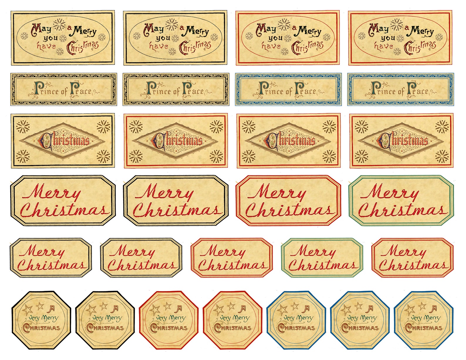 240 Vintage Christmas Labels & Ephemera - ZIP File and PDF ONLY Link ...