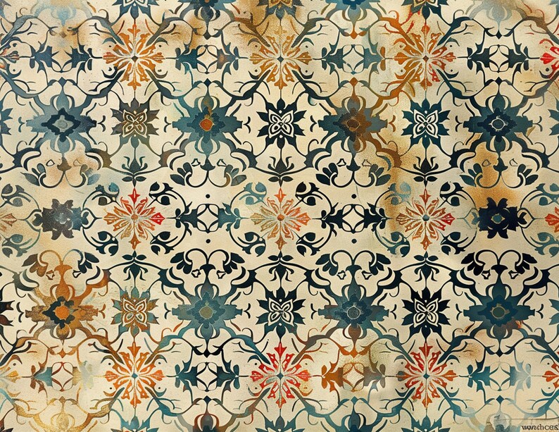 Moroccan Paper Collection PDF Only, Papers, Tiles, Watercolor ...