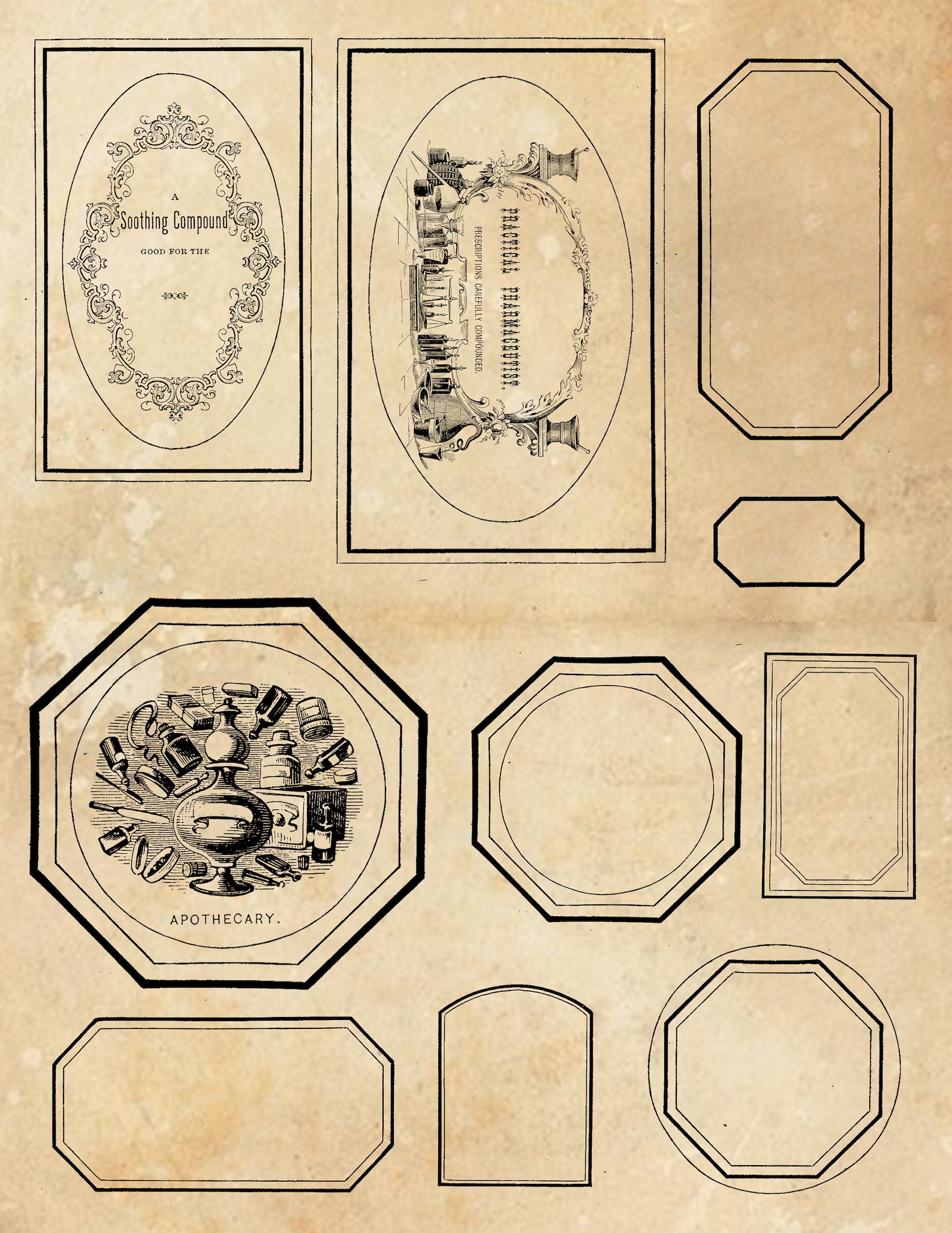 Antique Apothecary Labels Digital Download Printables | Etsy Canada