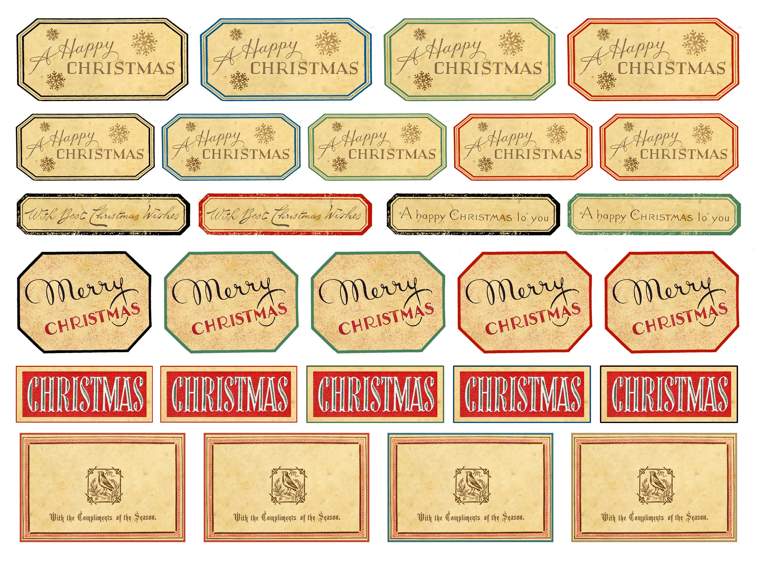 240 Vintage Christmas Labels & Ephemera - ZIP File and PDF ONLY Link ...