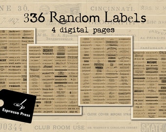Random Words and Numbers Printable Labels Digital Download - Etsy