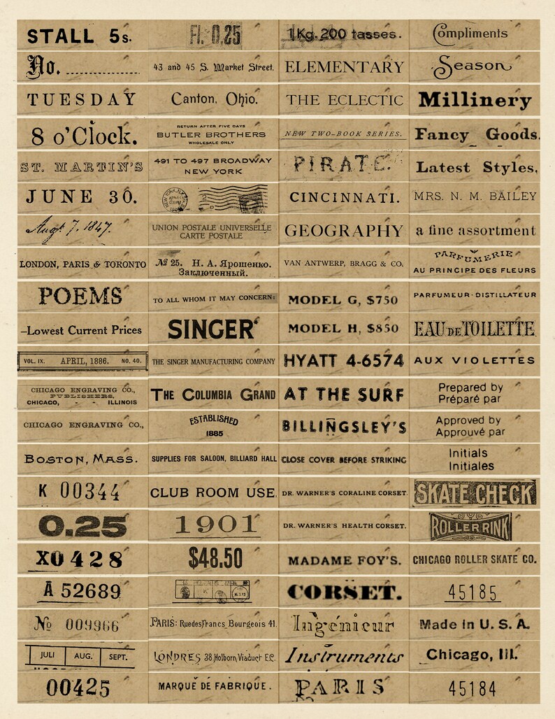 336 Random Labels Digital Printable - Etsy