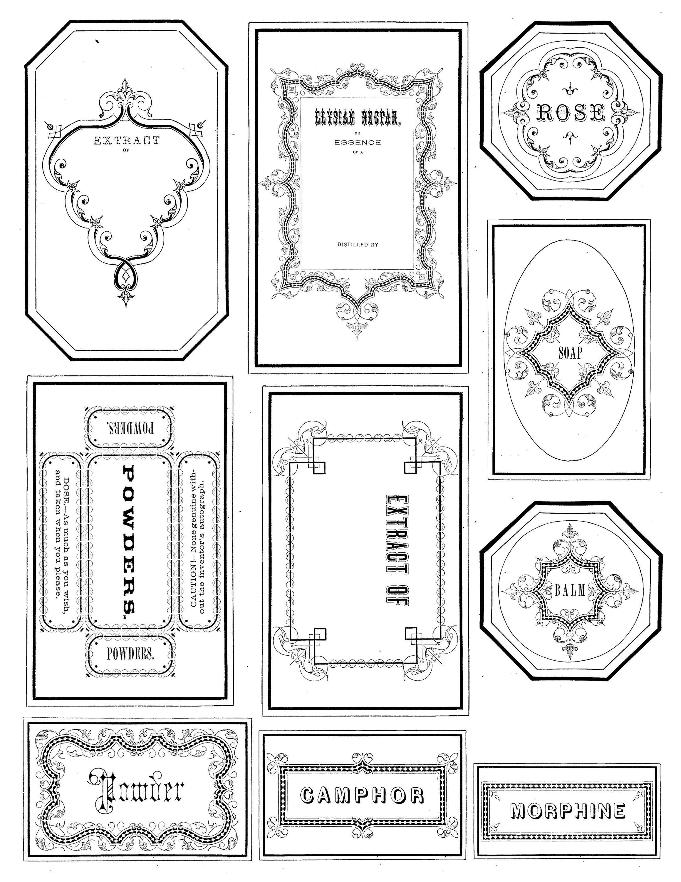 Antique Apothecary Labels Digital Download Printables | Etsy Canada
