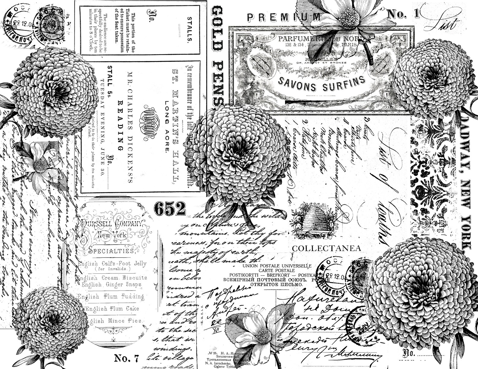 Collectanea White Background Digital Paper Collection - Etsy