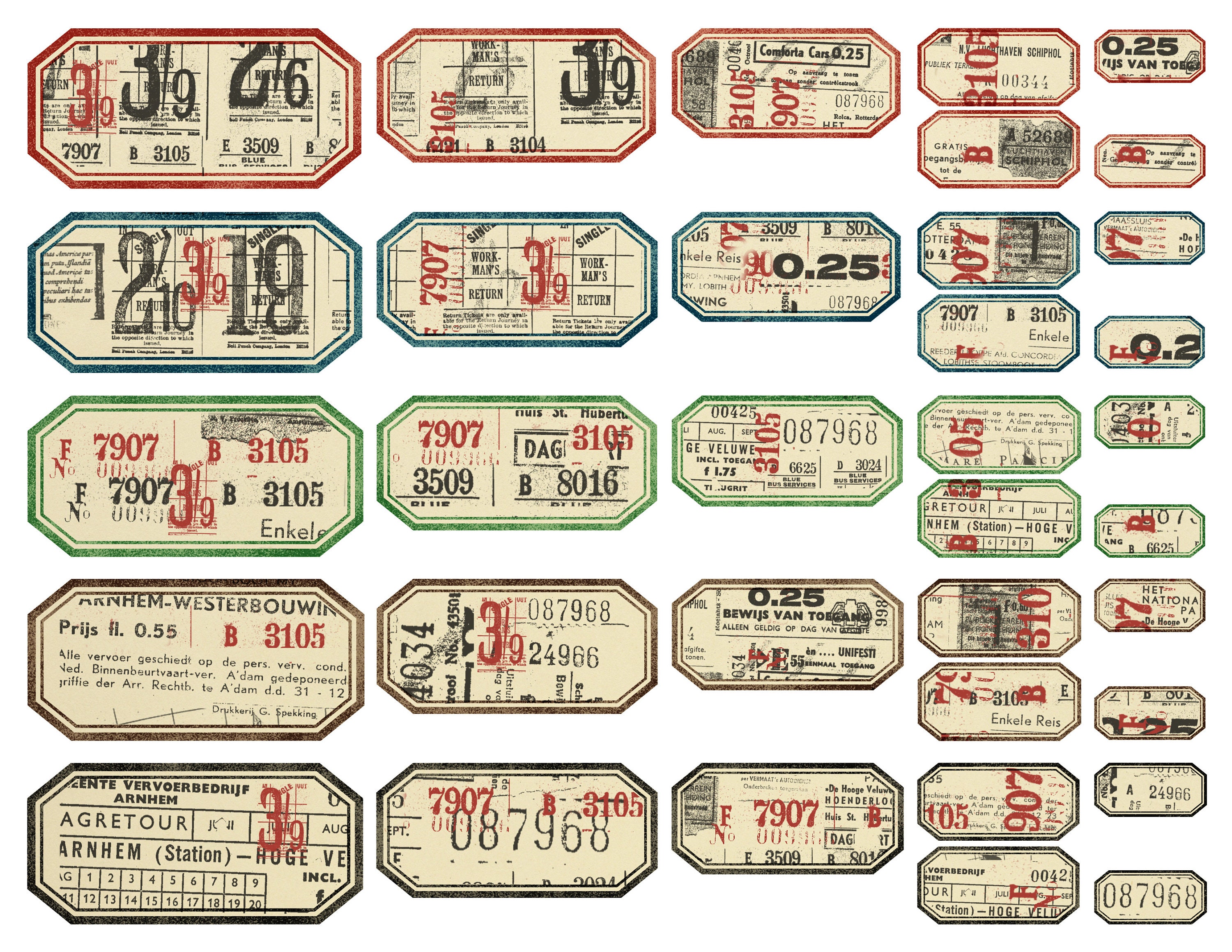 278 Vintage Travel Labels 6 Pages, PDF Only, Printables, Digital ...
