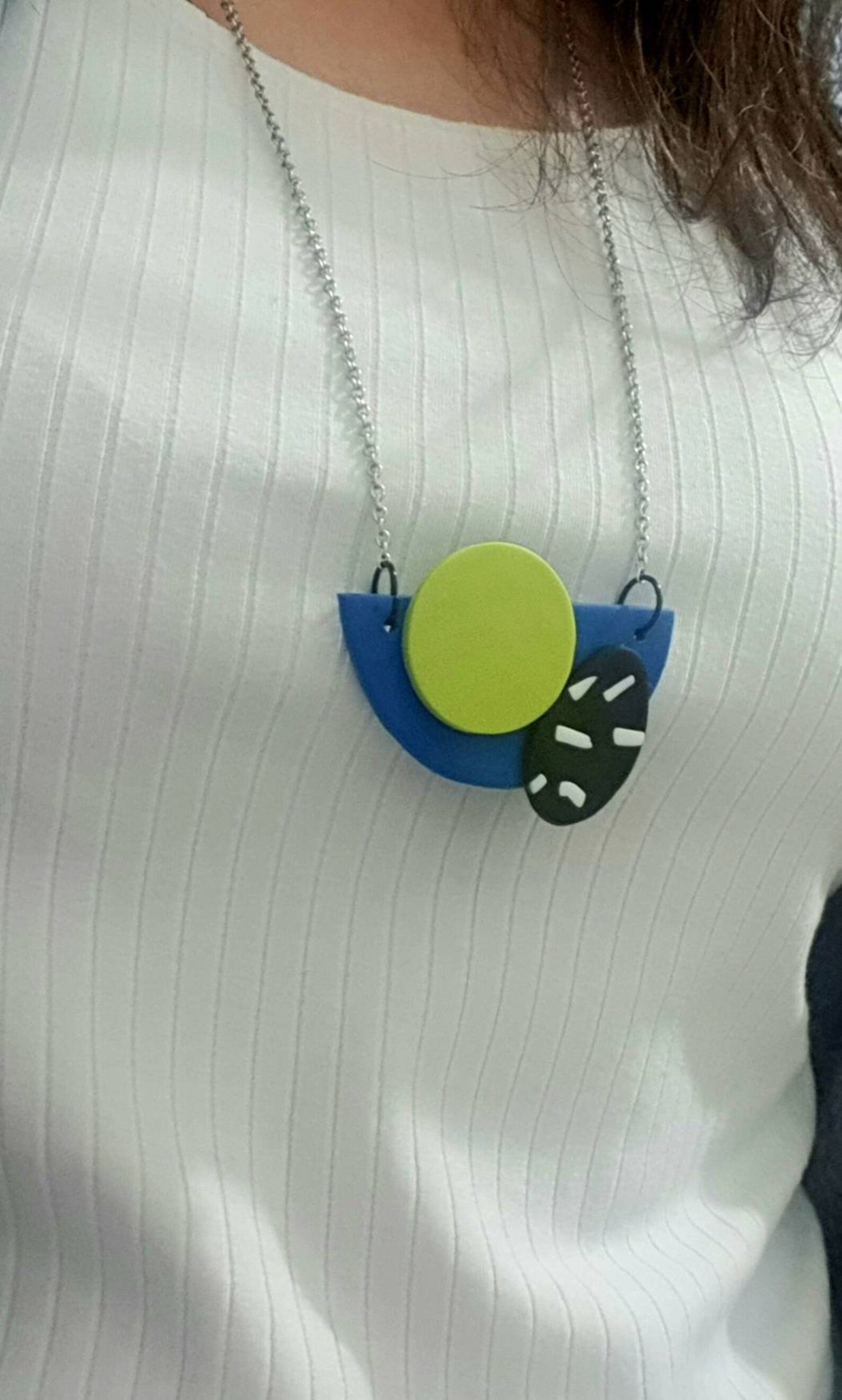 Memphis necklace modern necklace funky accessories green | Etsy