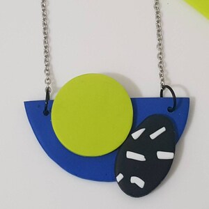 Memphis necklace modern necklace funky accessories green | Etsy