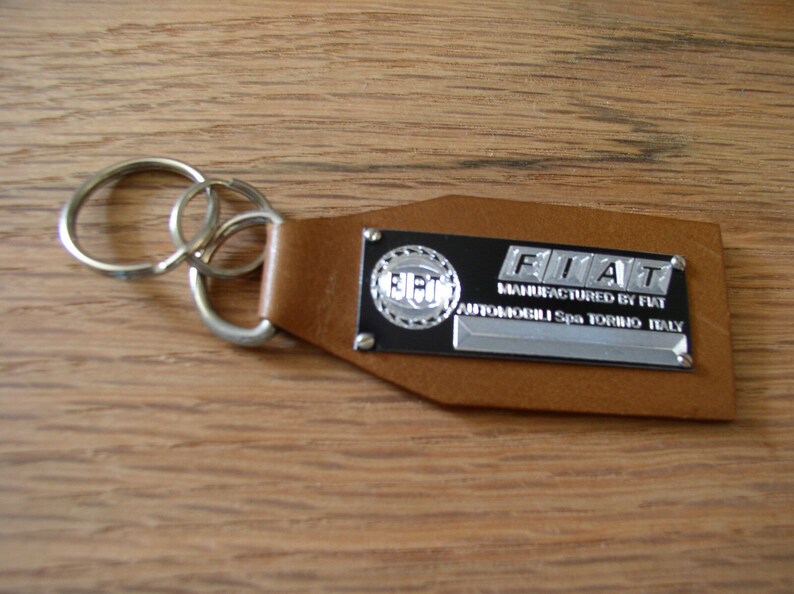 Vintage Look Fiat Data Plate Leather Keychain - Etsy