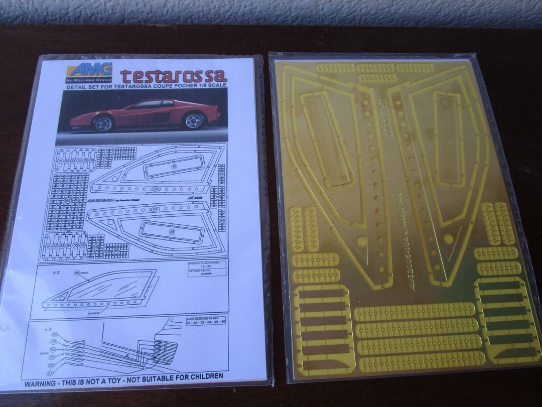 POCHER 1/8 Ferrari Testarossa Coupe Window Frames + Side Strakes ...