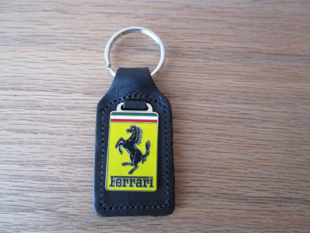 Ferrari Cloisonne Badge Leather Keychain 348 355 360 308 328 430 ...