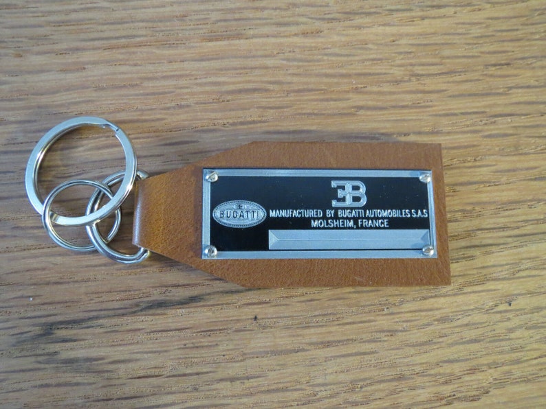 Vintage Look Bugatti Data Plate Leather Keychain - Etsy