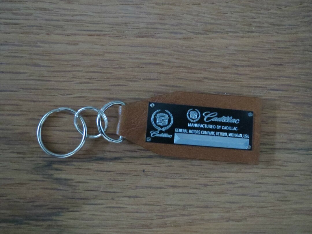 Cadillac Vintage Look Data Plate Leather Keychain - Etsy