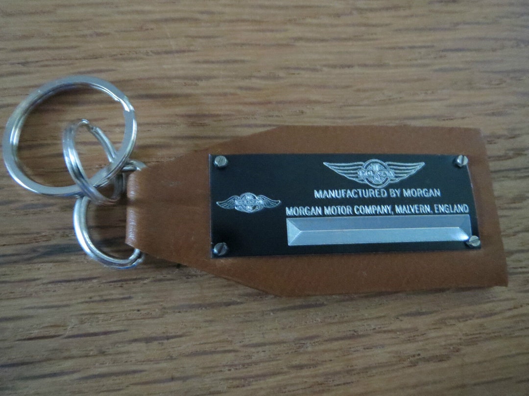 Vintage Classic Look Morgan Data Plate Leather Keychain Keyring Keyfob ...