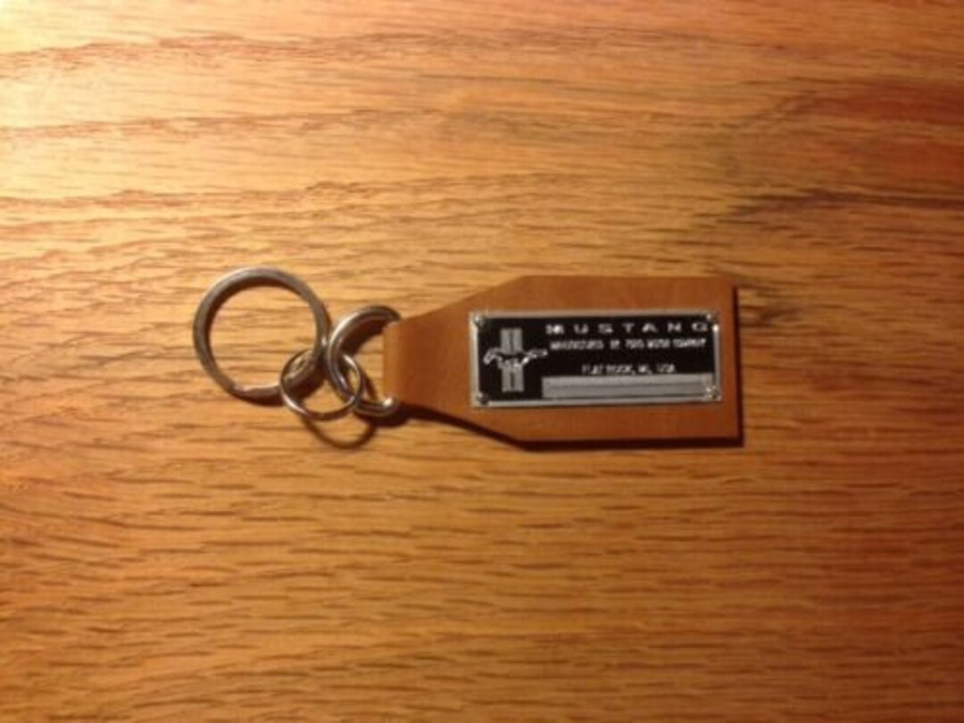 Ford Mustang Vintage Look Data Plate Leather Keychain - Etsy