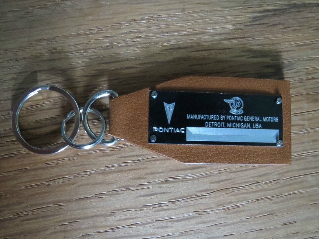 Vintage Classic Look Pontiac Data Plate Leather Keychain - Etsy