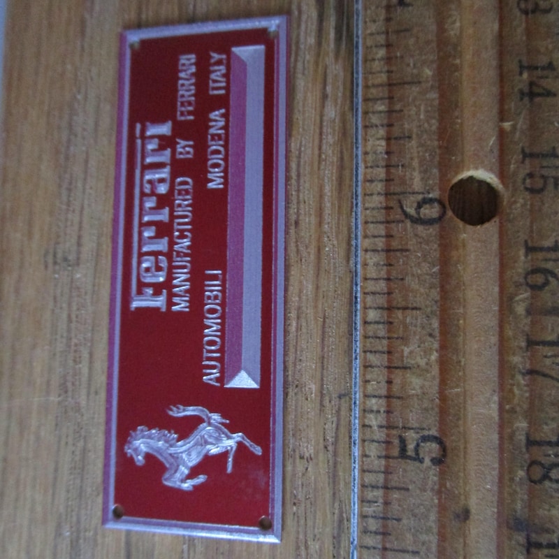 Ferrari Plaque - Etsy UK
