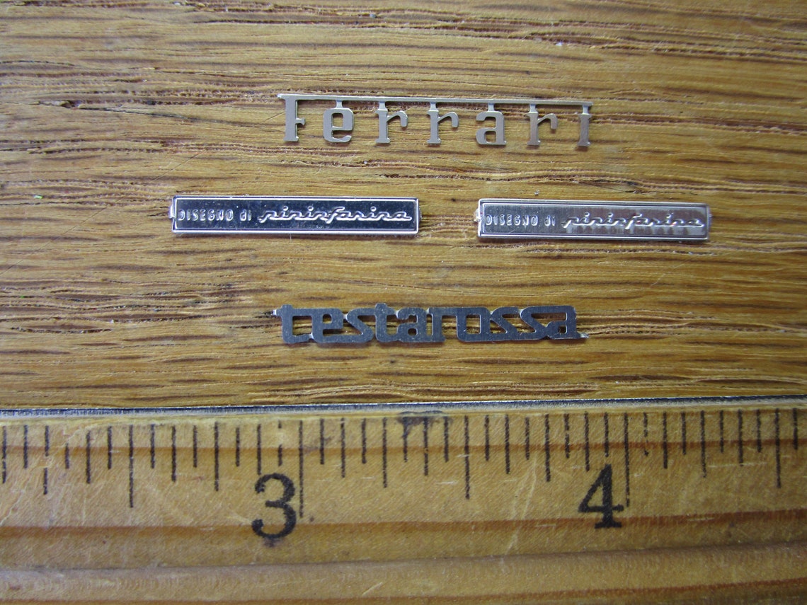 Pocher 1/8 Scale Ferrari Testarossa Pininfarina Script Metal Emblems ...