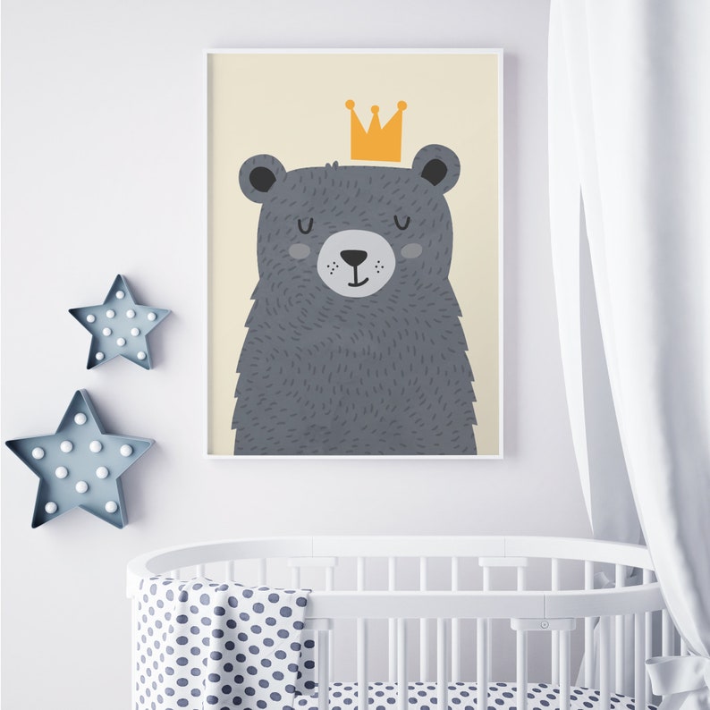 Animal Bear Print Printable Nursery Wall Art Decor Instant Digital ...