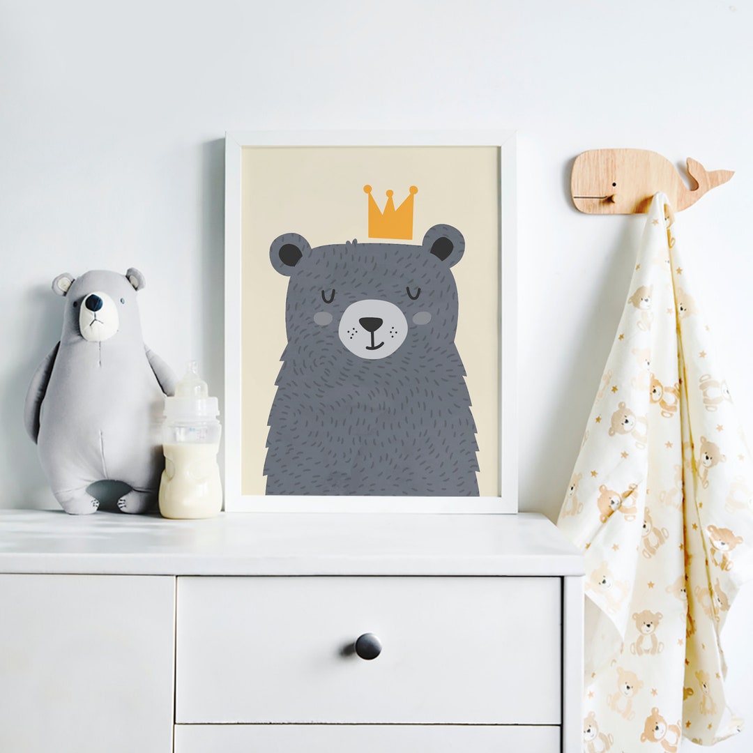 Animal Bear Print Printable Nursery Wall Art Decor Instant Digital ...